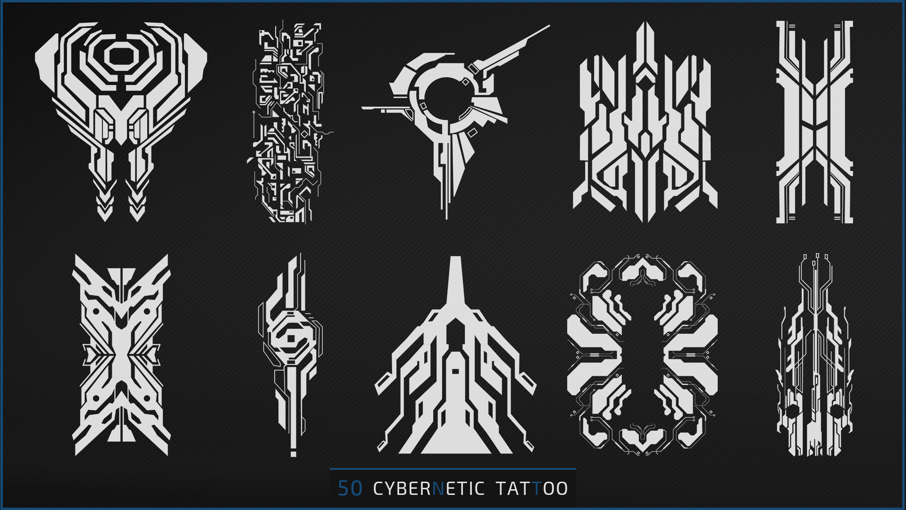ArtStation - 50 CYBERNETIC TATOO_VOL.02 | Brushes