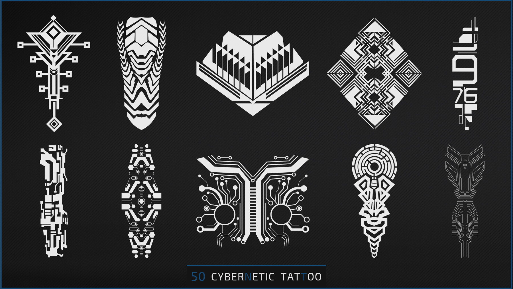 ArtStation - 50 CYBERNETIC TATOO_VOL.02 | Brushes