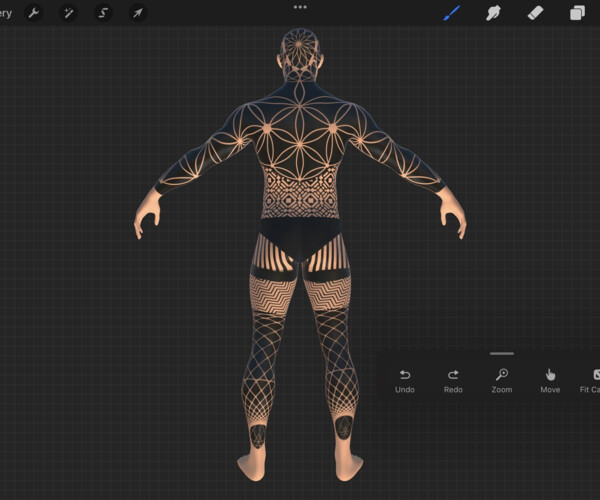 Artstation Procreate 3d Model Pack Full Body Male 1k Premium Procreate Brushsets Tattoo 