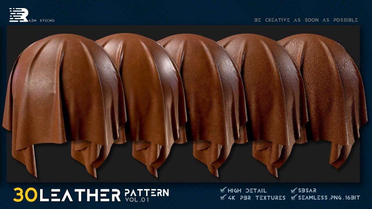 ArtStation - 30 Leather Pattern - Vol 01 | Game Assets