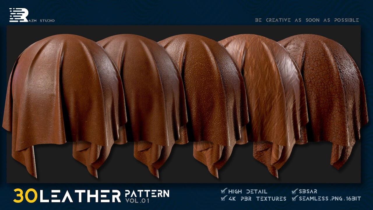 ArtStation - 30 Leather Pattern - Vol 01 | Game Assets