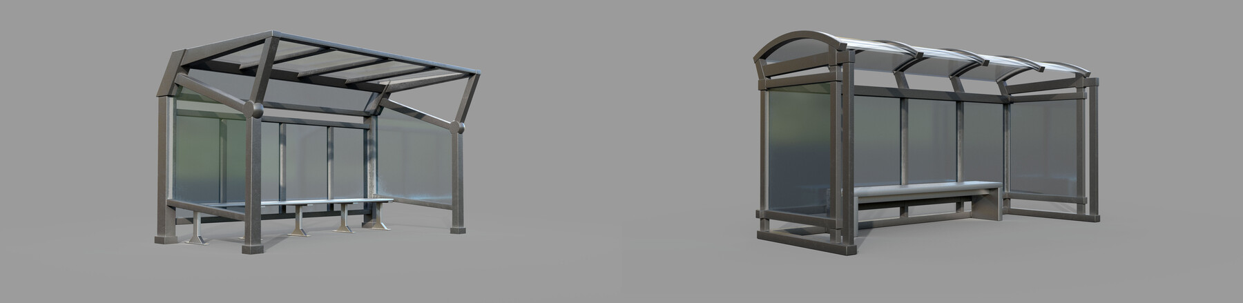 ArtStation - 25 Bus Stop Base Mesh Pack with UVs and Textures | Game Assets