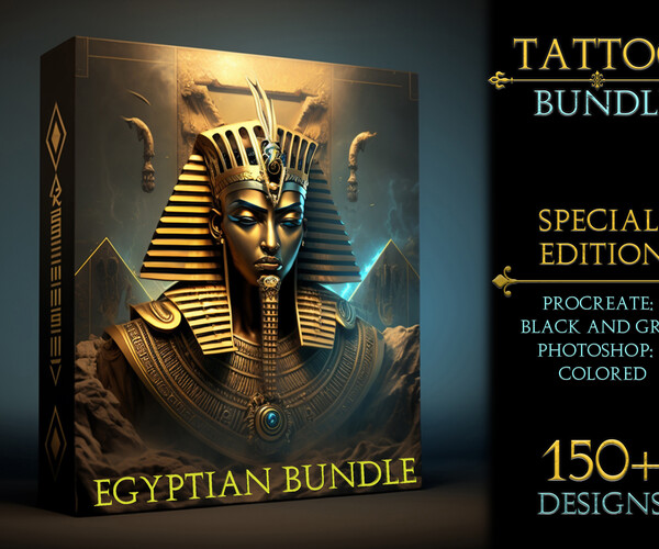 ArtStation - 150+ Procreate Egyptian tattoo bundle | Procreate Egypt ...
