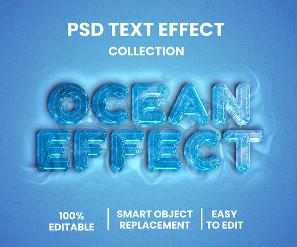 ArtStation - 3D Ocean Effect. PSD fully editable text effect. Layer ...