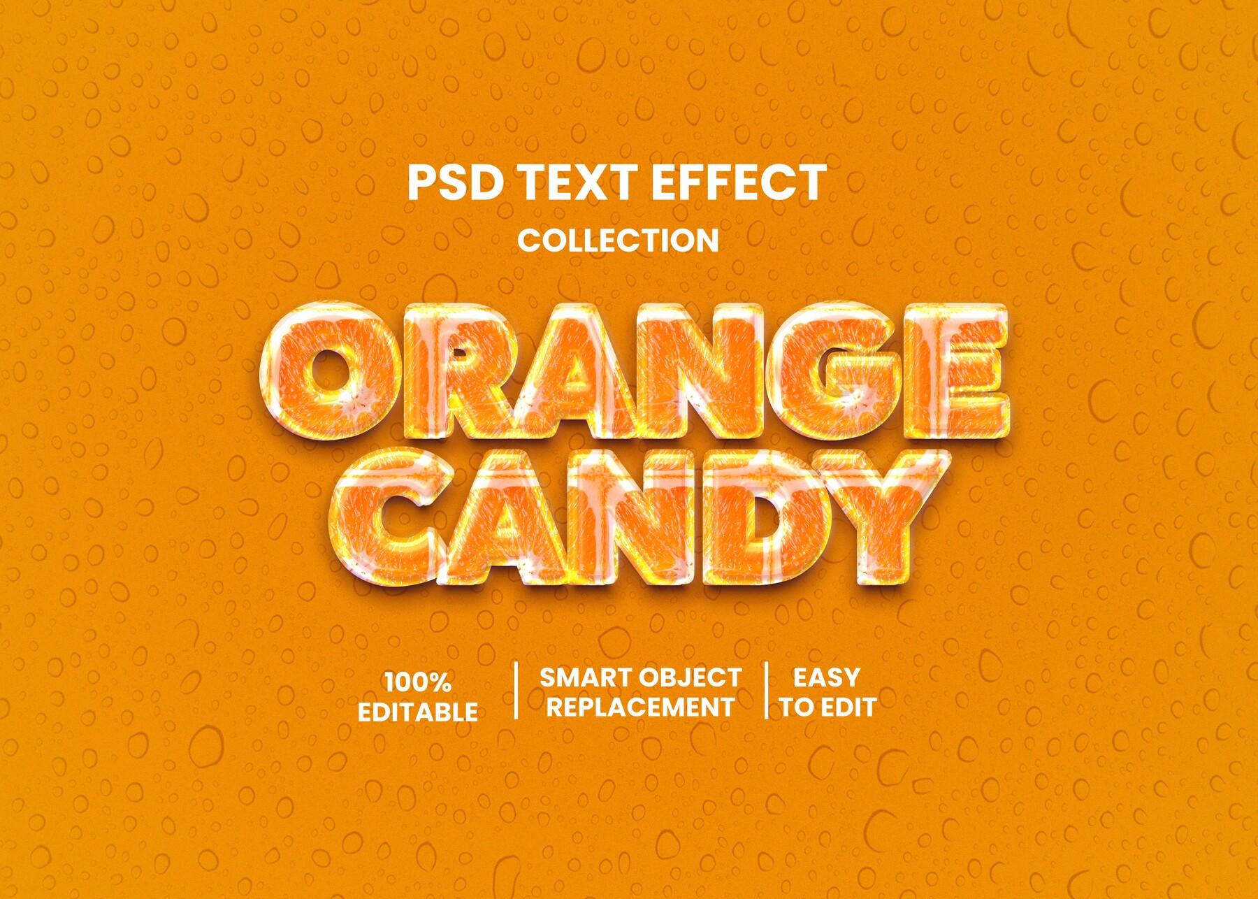 ArtStation - 3D Orange Candy. PSD fully editable text effect. Layer ...