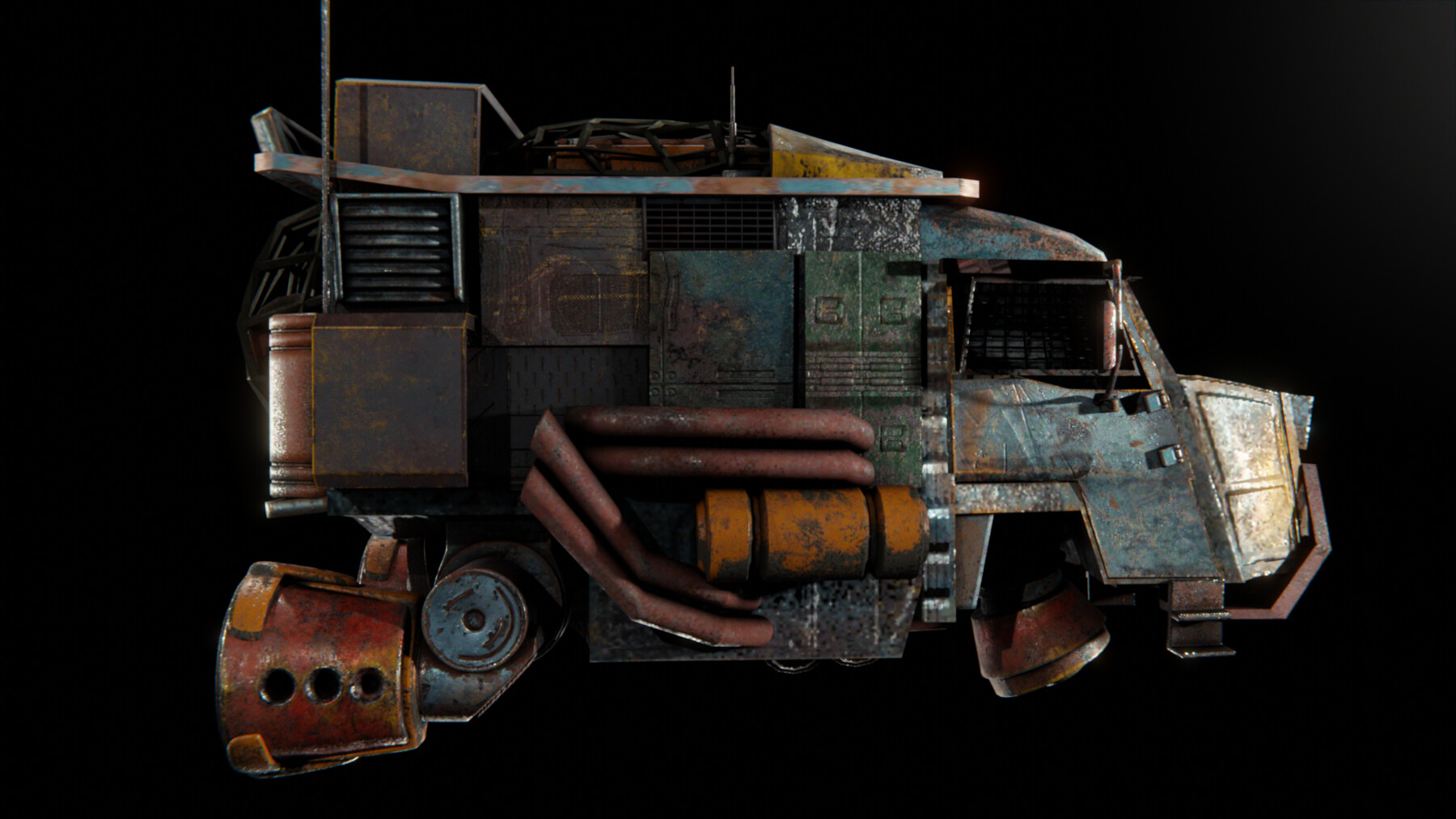 ArtStation - Rust Bucket Spaceship Van | Game Assets