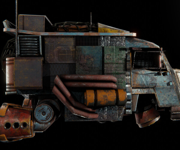 ArtStation - Rust Bucket Spaceship Van | Game Assets