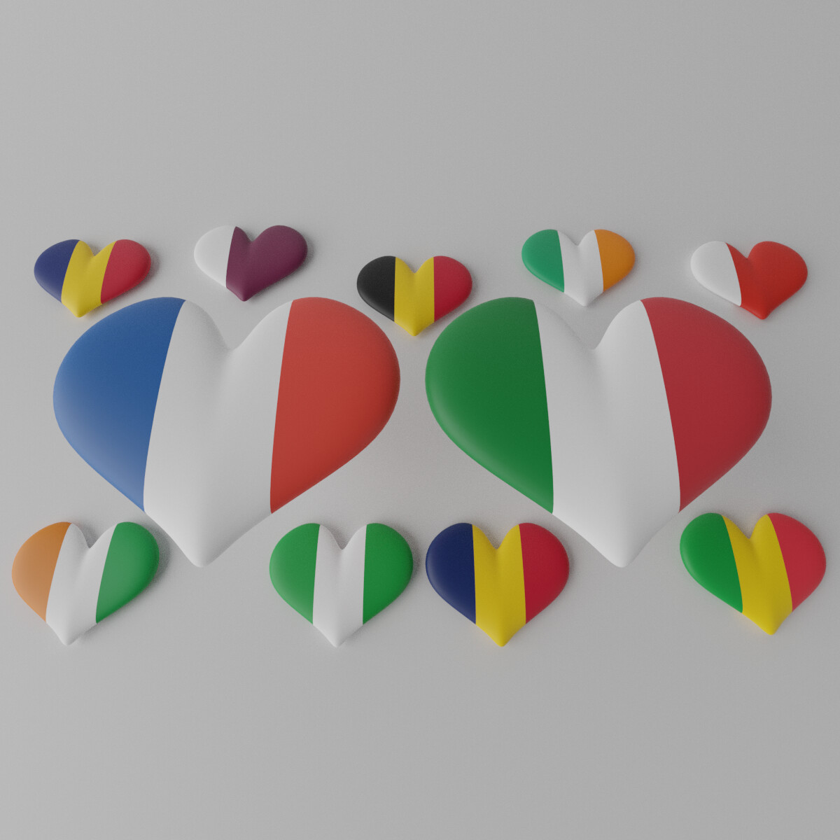 ArtStation - Heart Shaped Flag Collection 3d model | Resources