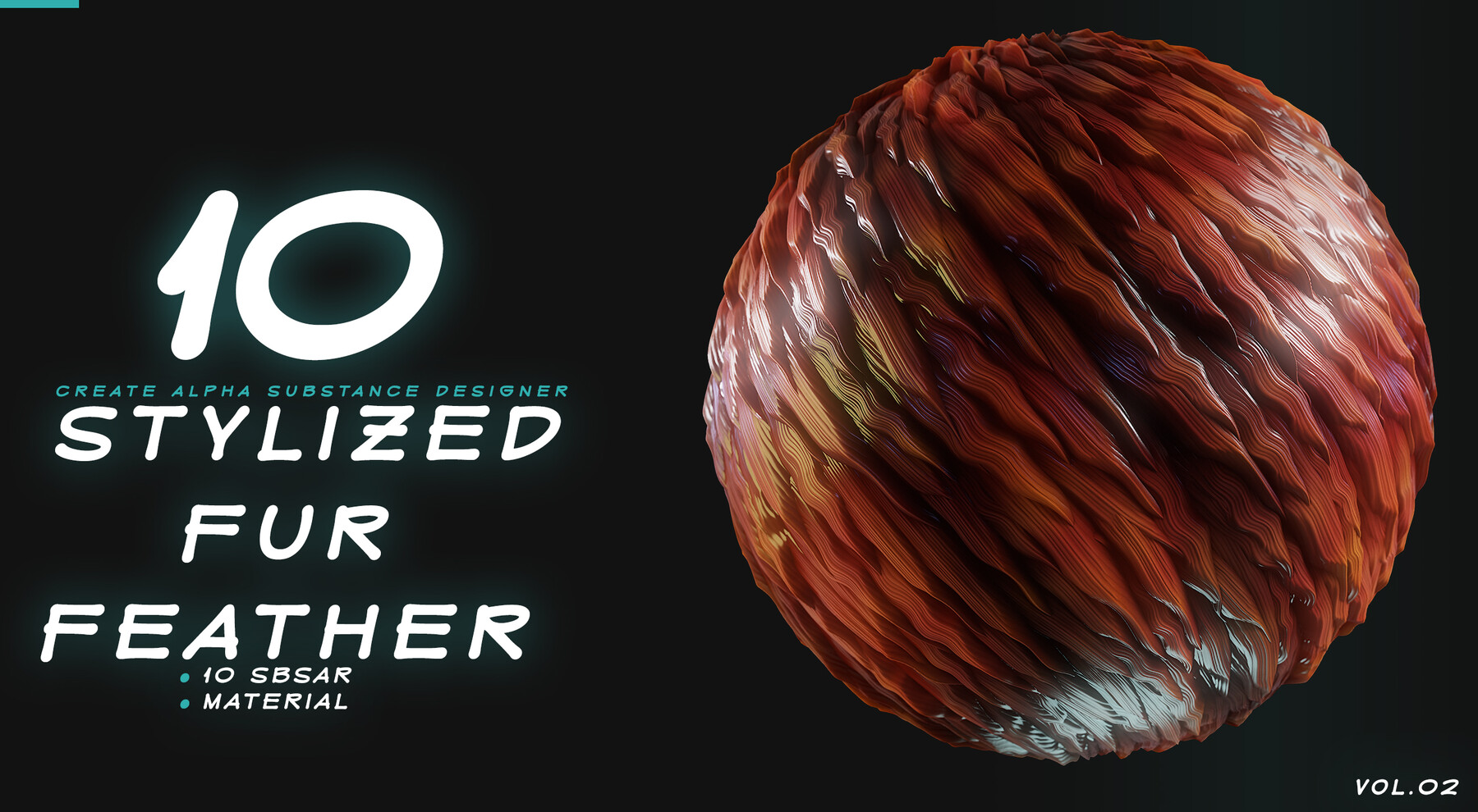ArtStation - 10 MATERIAL STYLIZED FUR & Feather VOL.02 | Resources