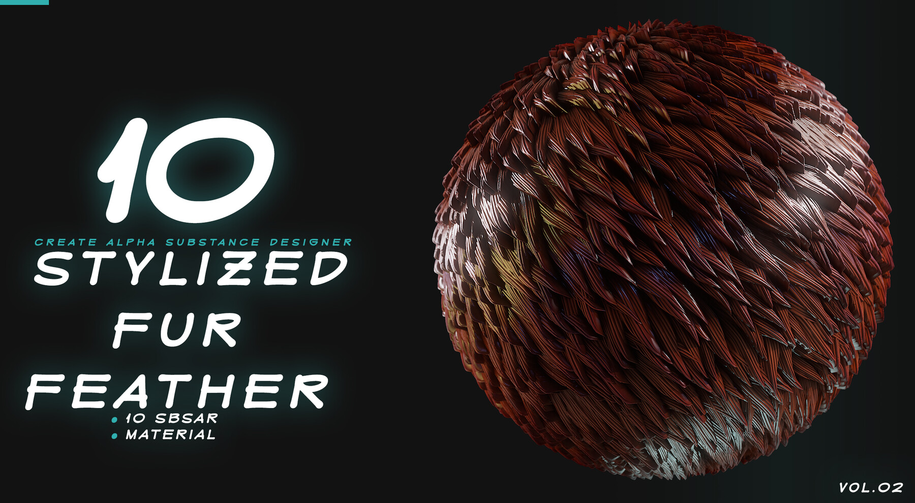 ArtStation - 10 MATERIAL STYLIZED FUR & Feather VOL.02 | Resources