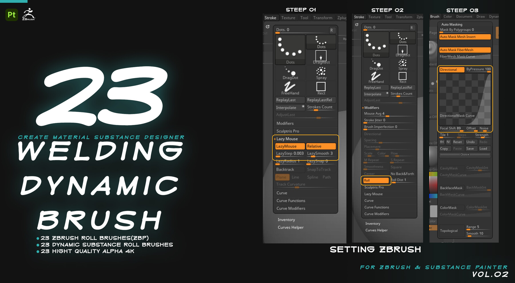 ArtStation - 23 Welding Dynamic Brush In Zbrush And Substance Painter ...