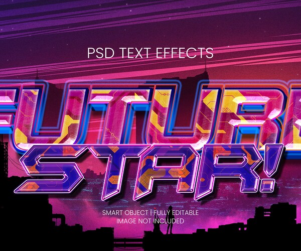 ArtStation - Future Star PSD fully editable text effect. Layer style ...