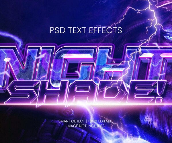 ArtStation - Night Shade PSD fully editable text effect. Layer style ...