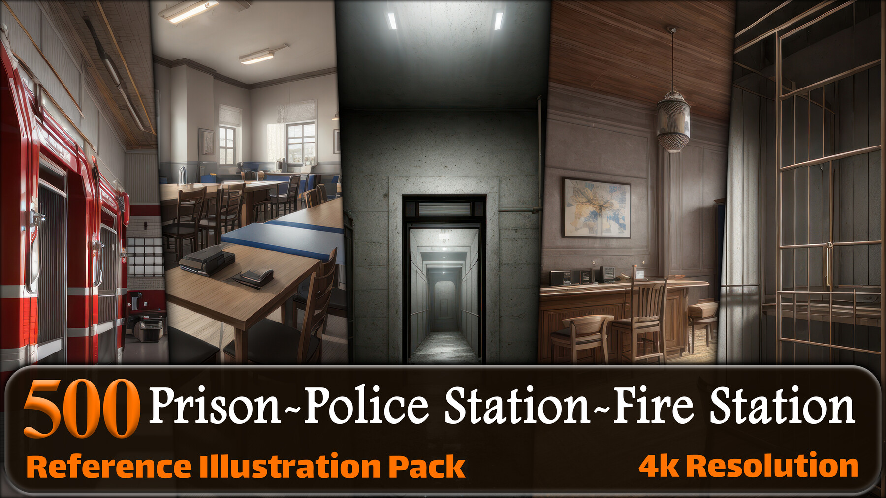ArtStation - 500 Prison - Police Station - Fire Station | Interior ...