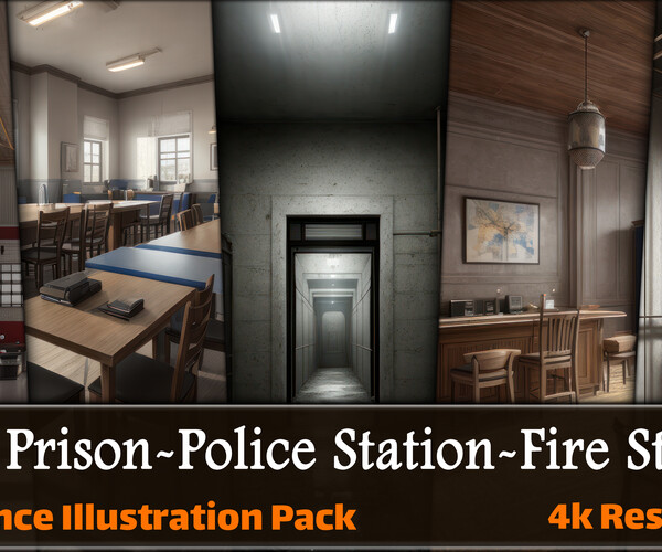 ArtStation - 500 Prison - Police Station - Fire Station | Interior ...
