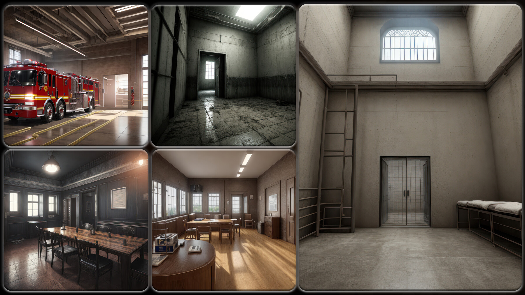 ArtStation - 500 Prison - Police Station - Fire Station | Interior ...
