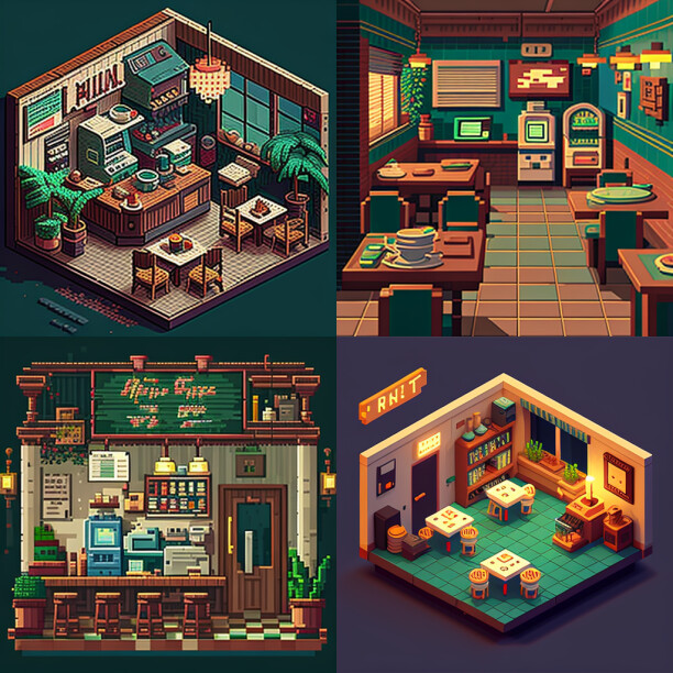 ArtStation - Pixel Art Restaurant Backgrounds | Artworks