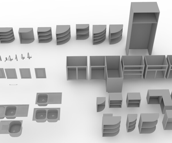 ArtStation - Kitchen Cabinet Models | Resources