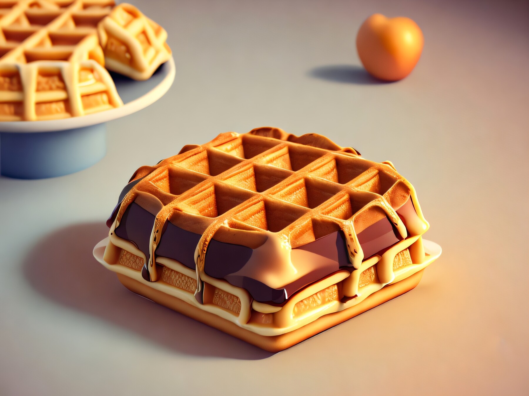 ArtStation - The Artistic Side of Breakfast: Waffle Image Art ...