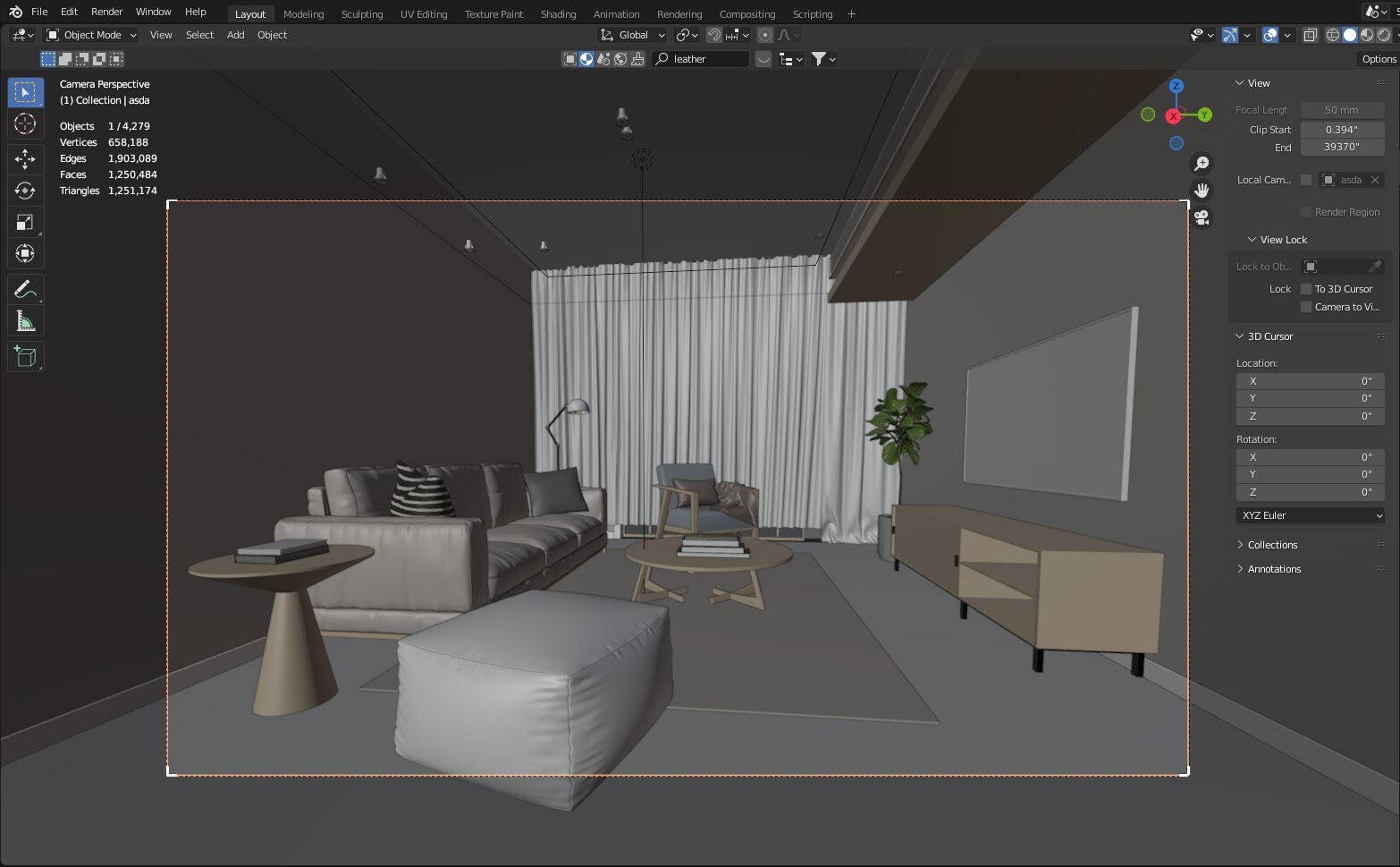 ArtStation - Sence Living Room Blender 3.x | Resources