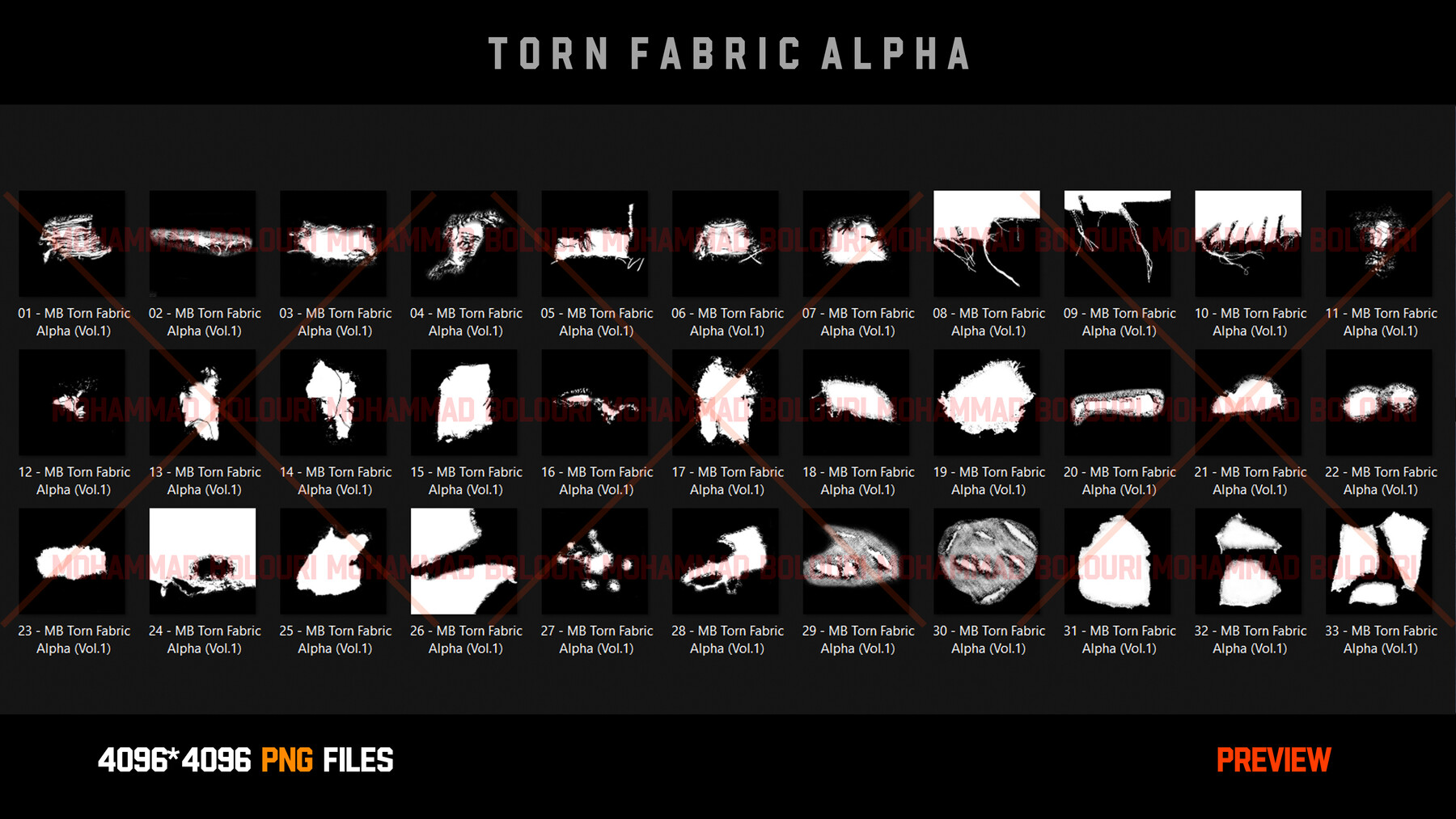 ArtStation - " 33 Torn Fabric Alphas " (Vol.1) + Video Tutorial | Game ...