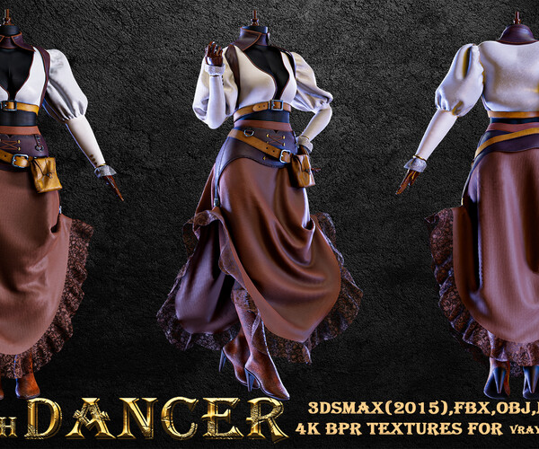 ArtStation - SPANISH DANCER OUTFIT WITH LORD KEYS | Game Assets