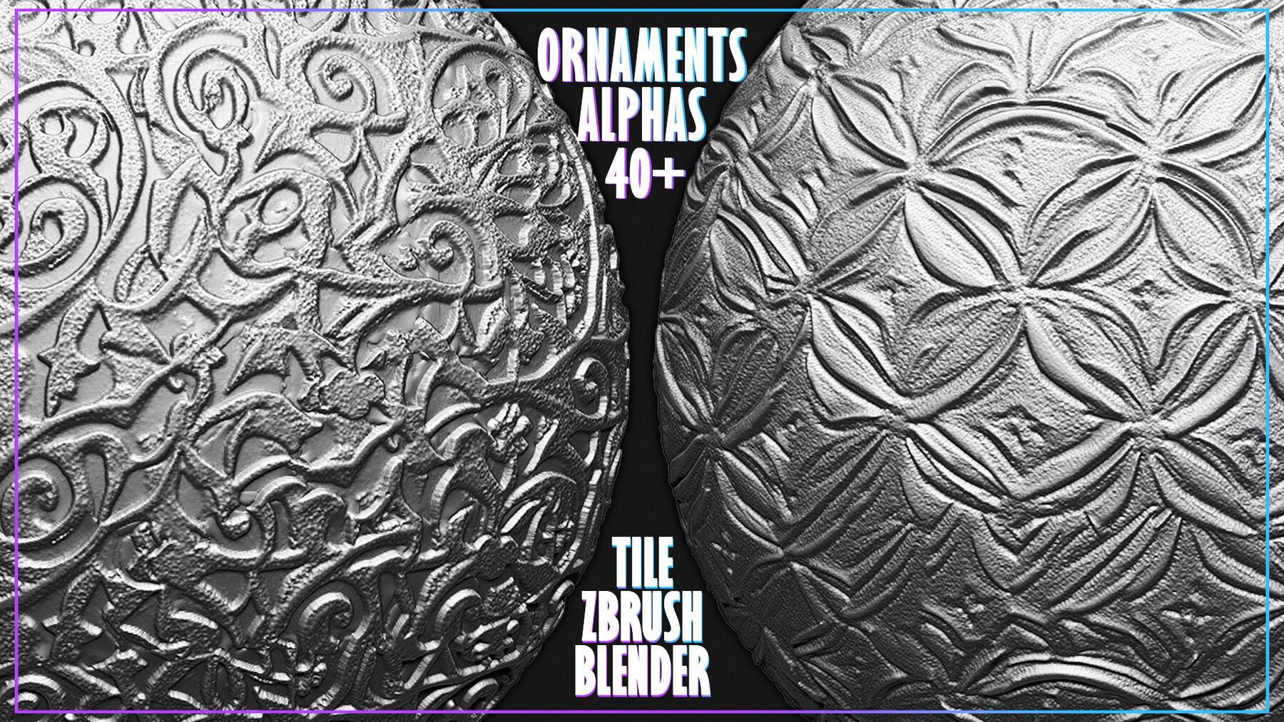 ArtStation - Ornaments Tileable Alphas (Displacement Maps) for ZBrush ...