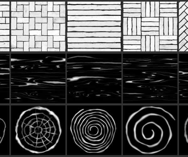 ArtStation - 40 Stylized Wood Alpha | Brushes