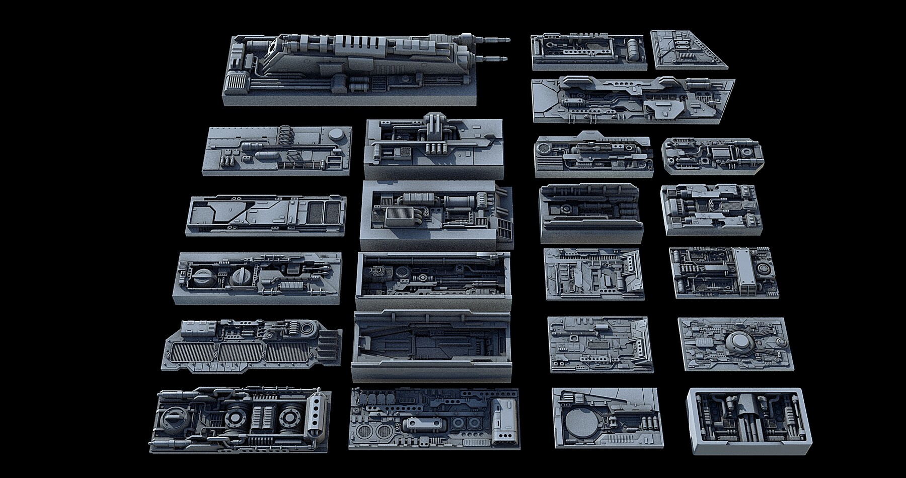ArtStation - Sci-Fi KitBash and Props Pack (Part two) | Resources