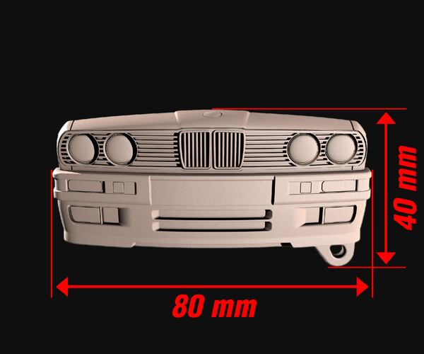 ArtStation - BMW e30 Mascot, Keychain, Keyring STL file 3D print. (v4 ...
