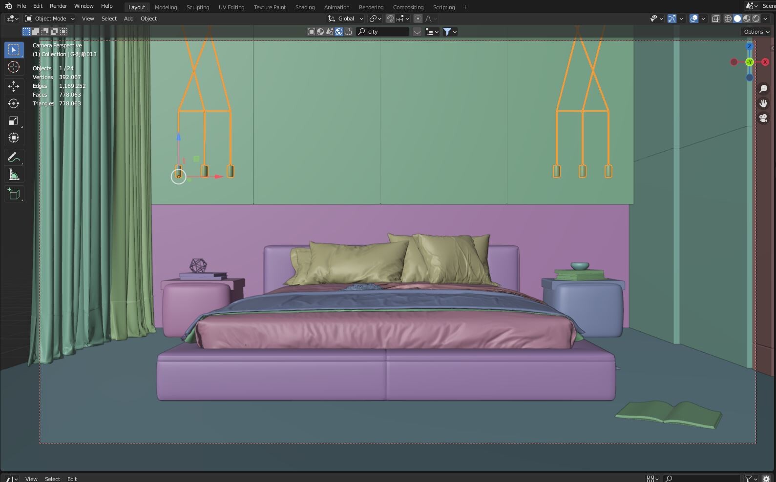 ArtStation - FREE Sence Bedroom Blender | Resources