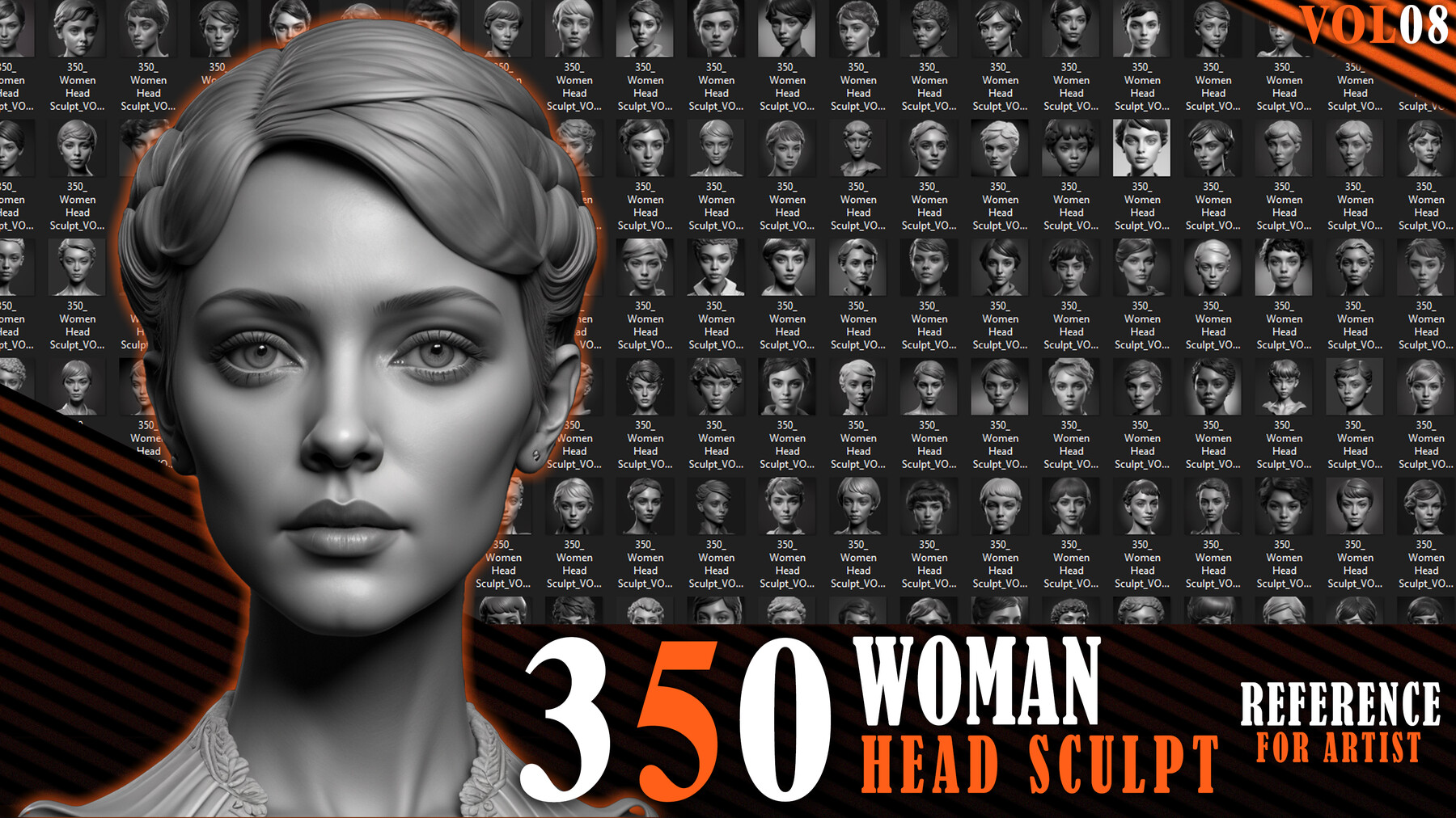 ArtStation - 350 Women Head Sculpt,Reference for Artist- VOL08 | Artworks