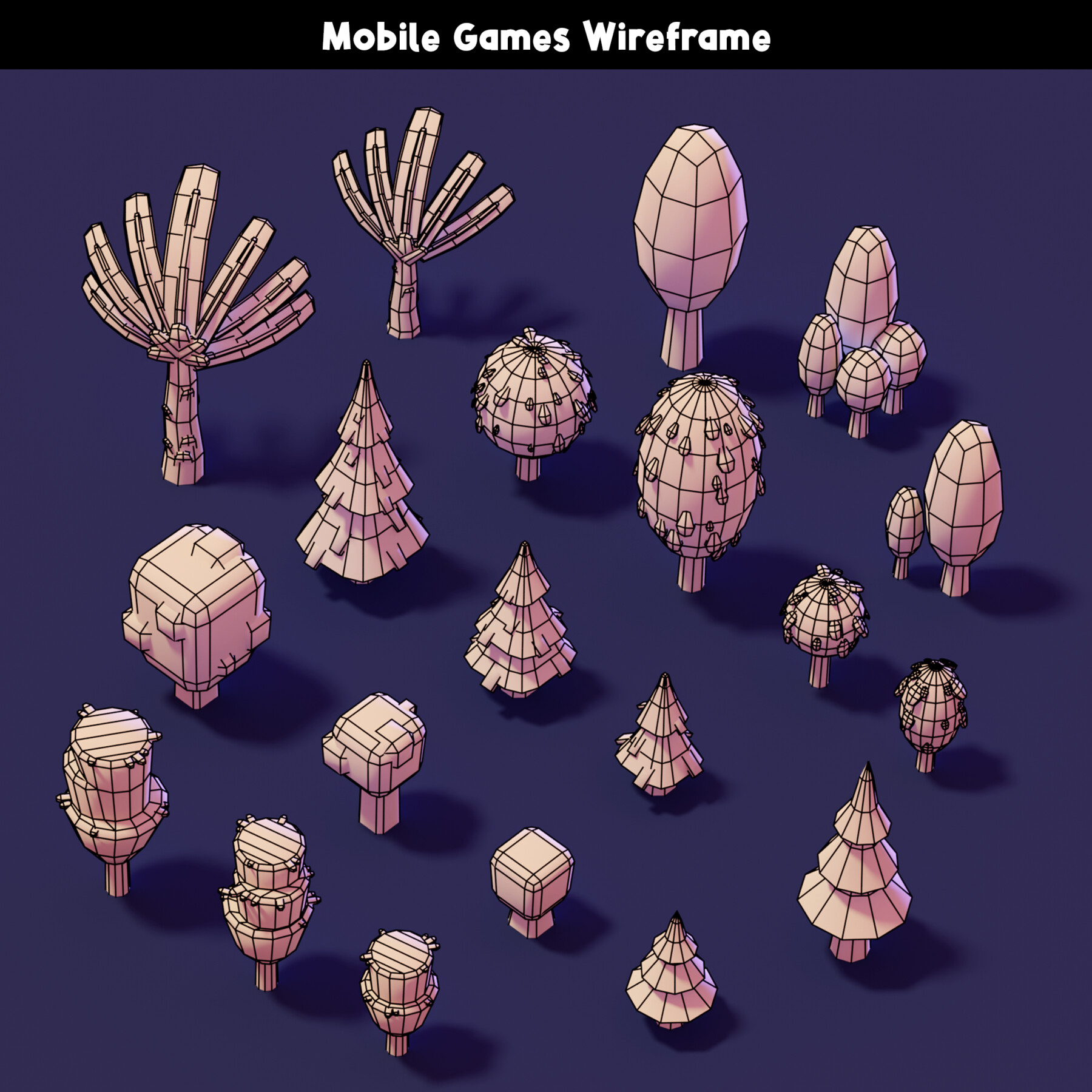 Artstation Nature Tree Pack 02 Stylized 3d Game Assets Game Assets