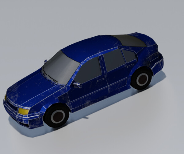 ArtStation - Blue car 3d model | Game Assets