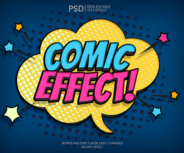 ArtStation - 3D Comic Effect. PSD fully editable text effect. Layer ...