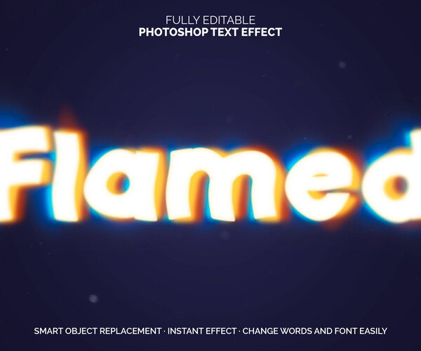 ArtStation - 3D Flamed PSD fully editable text effect. Layer style PSD ...