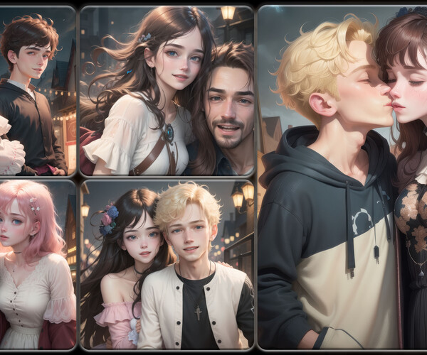 ArtStation - 300 Anime Couple Reference Pack | 4K | v.1 | Artworks