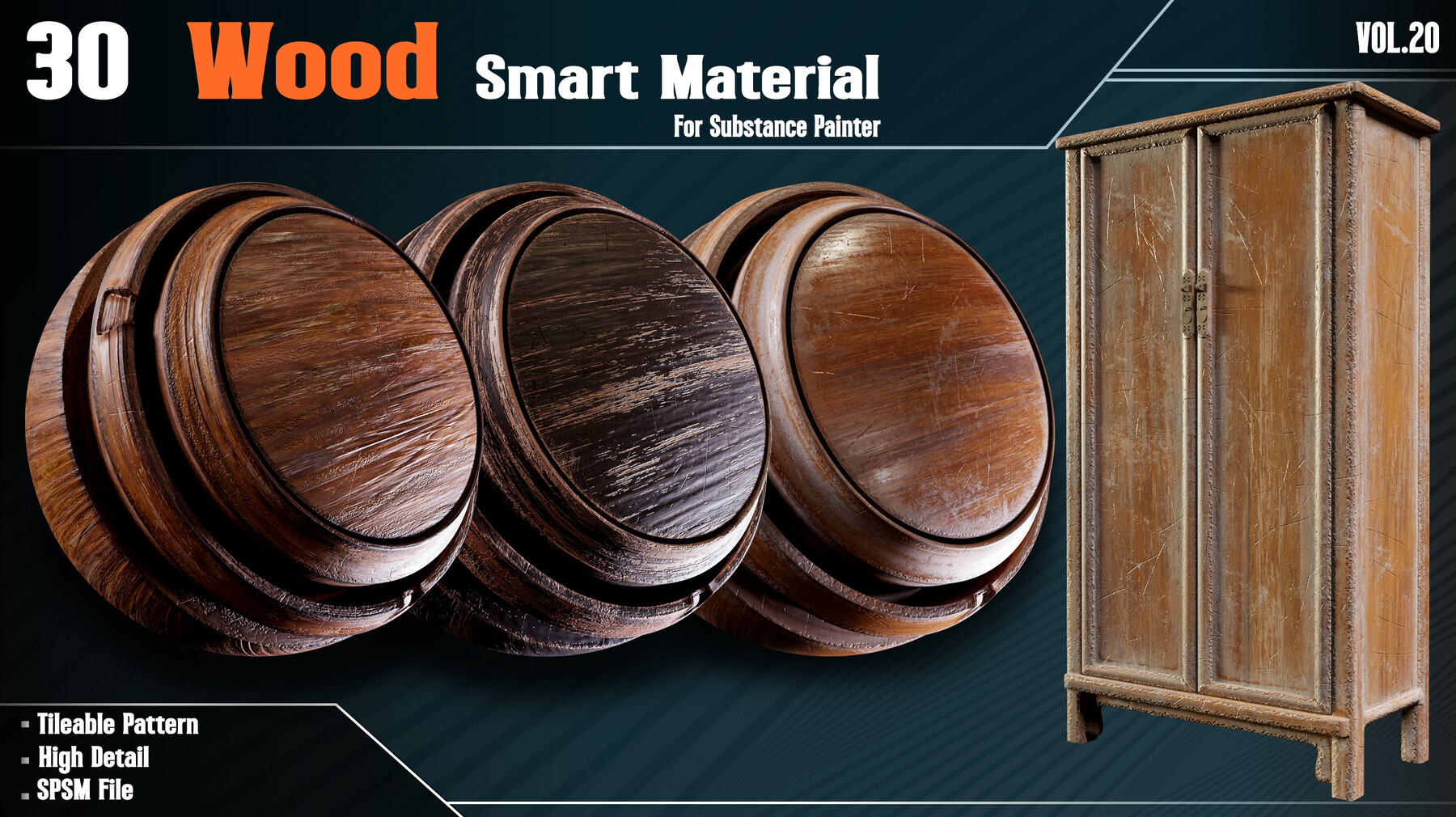 ArtStation - 30 Wood Smart Materials - VOL20 (spsm file+2 Free Sample ...
