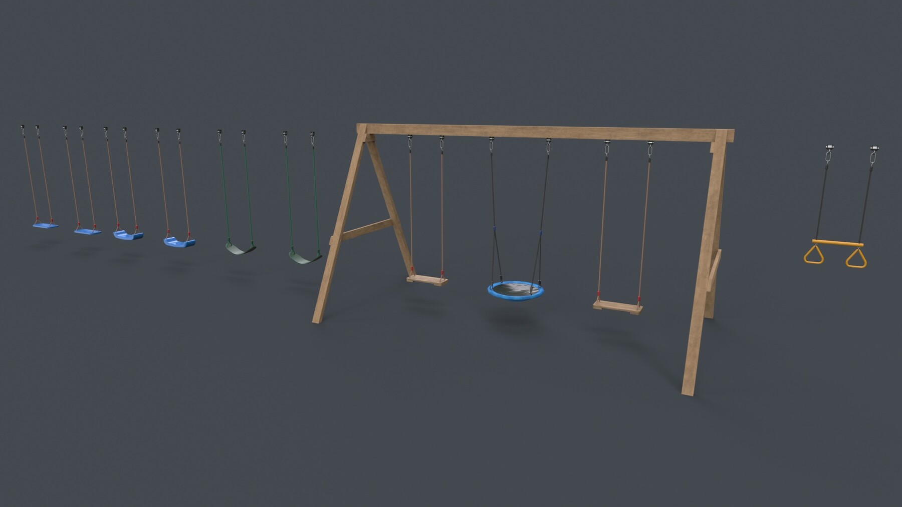 ArtStation - PBR Modular Outdoor Playground Swing Sets B | Game Assets