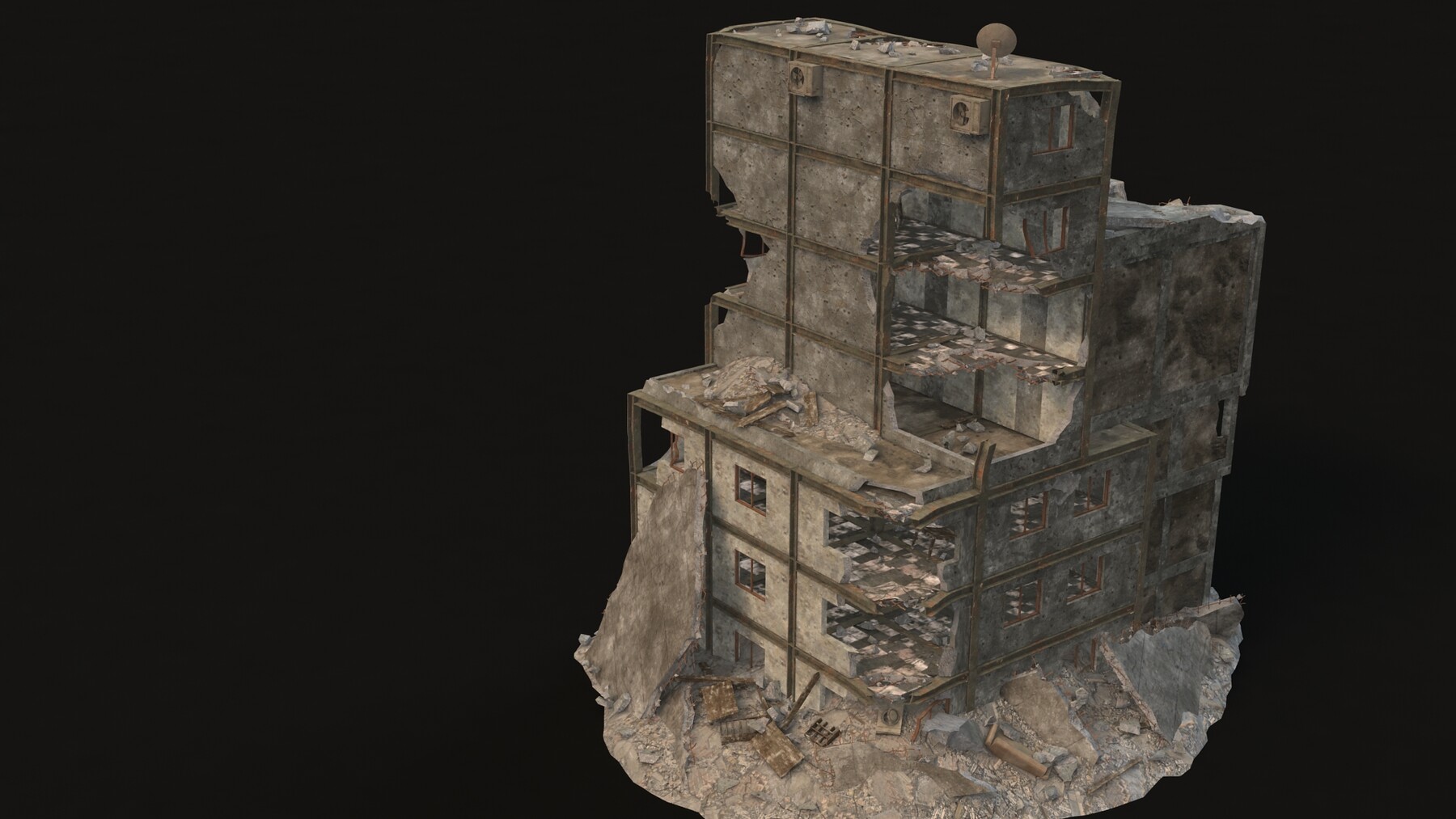 ArtStation - destroyed building | Game Assets
