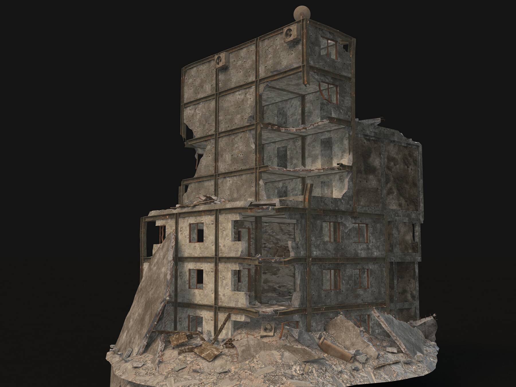 ArtStation - destroyed building | Game Assets