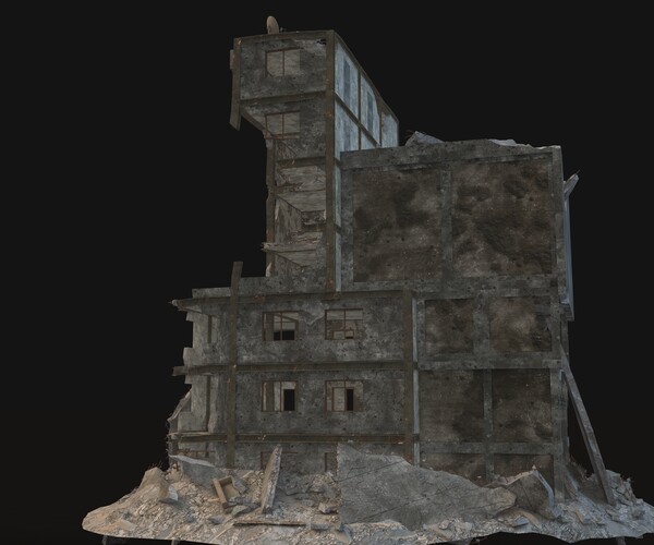 ArtStation - destroyed building | Game Assets
