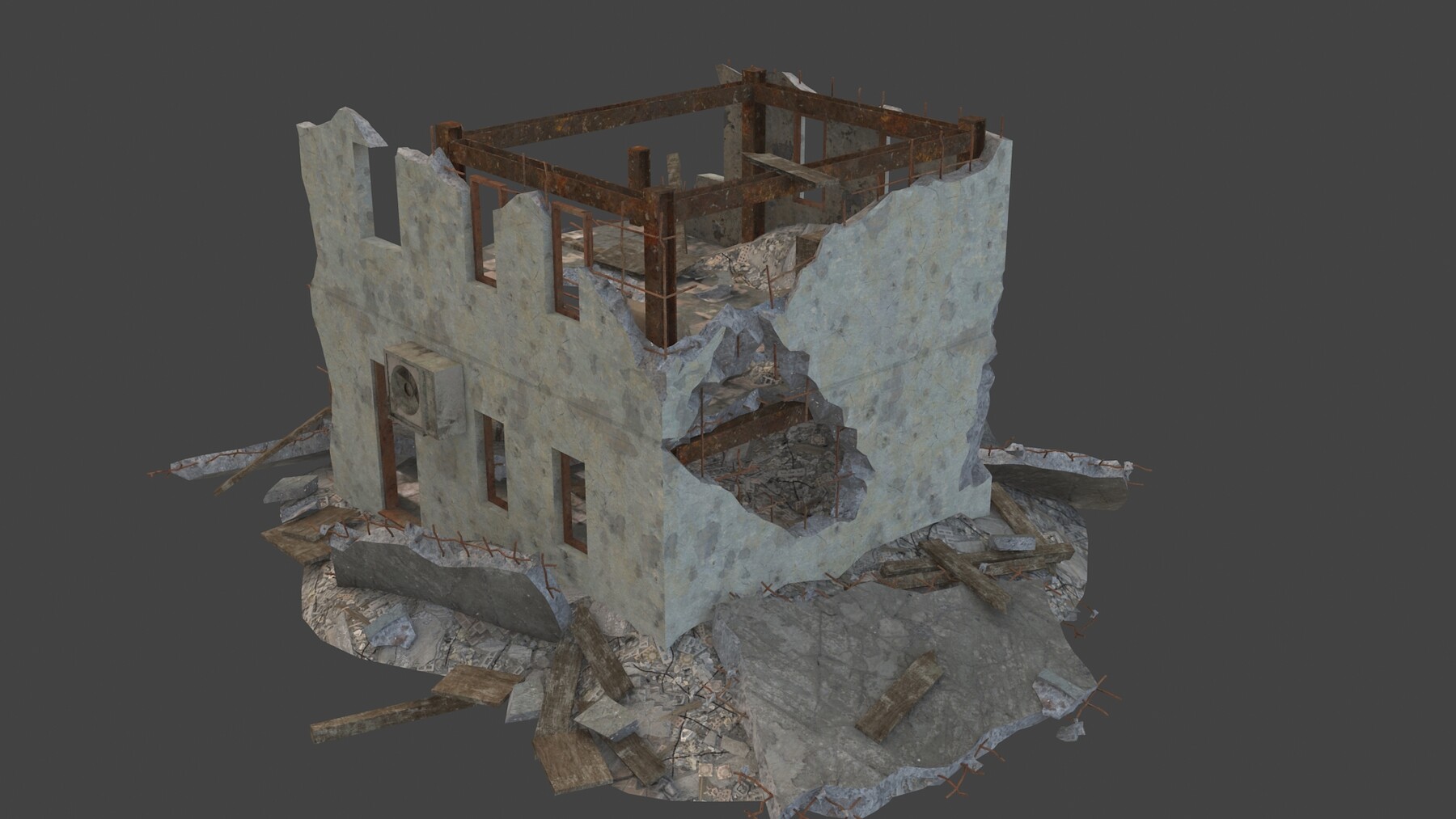 ArtStation - destroyed building | Game Assets