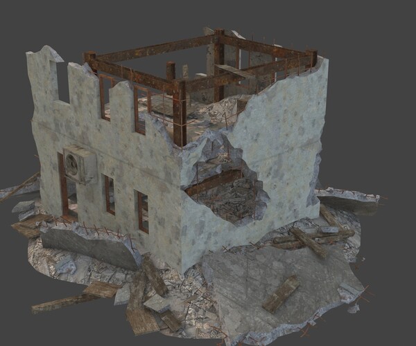 ArtStation - destroyed building | Game Assets
