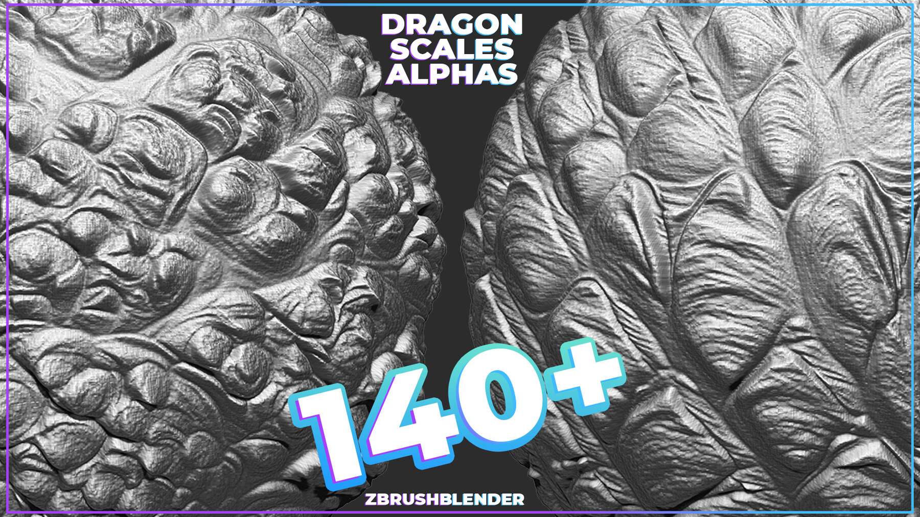 ArtStation - 140+ Dragon Scales Alphas for ZBrush (Displacement map ...