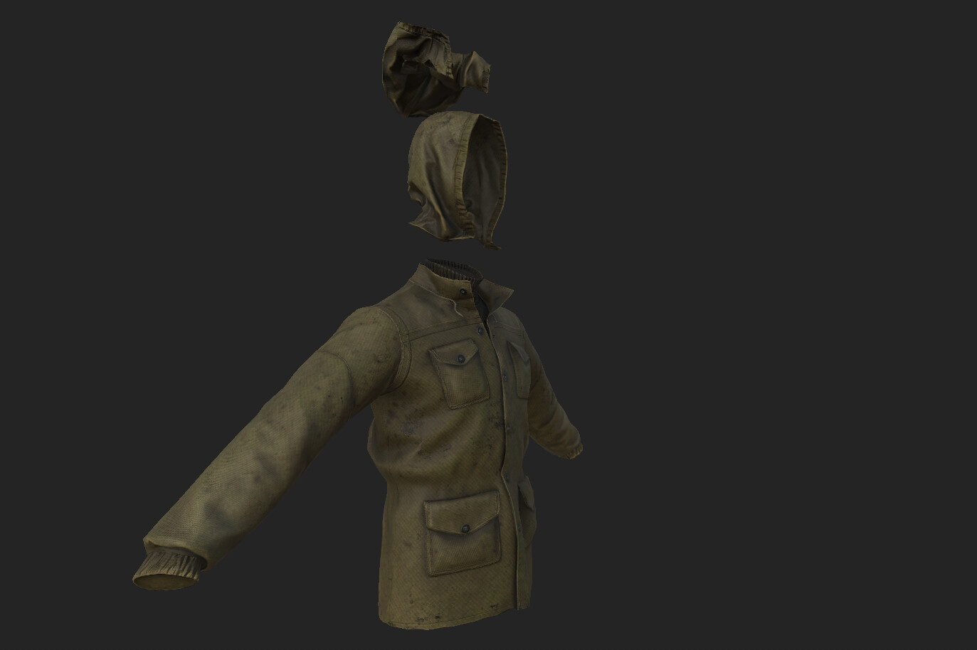 ArtStation - Jacket STALKER Low-poly 3D model | Game Assets