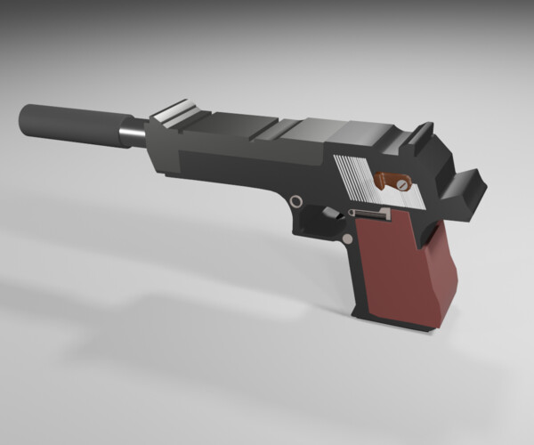 ArtStation - 3D handgun with silencer in Blender | Game Assets