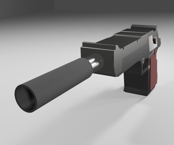 ArtStation - 3D handgun with silencer in Blender | Game Assets