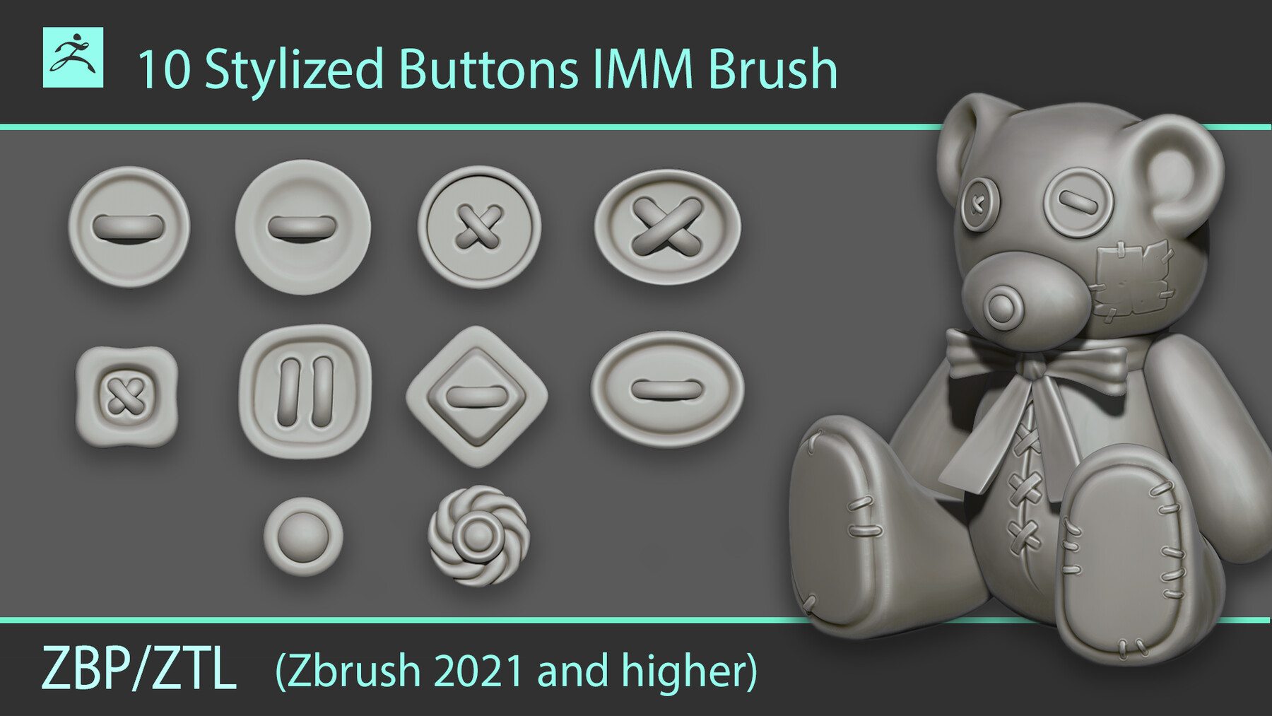 ArtStation - Stylized Buttons IMM Brush | Brushes