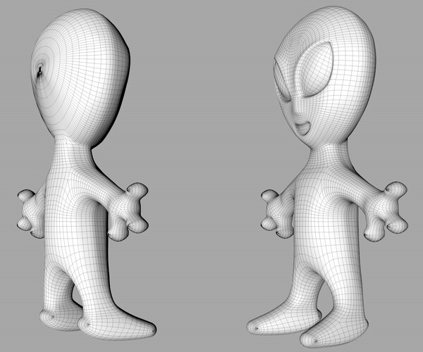 ArtStation - Gray Alien Humanoid 3D Model | Game Assets